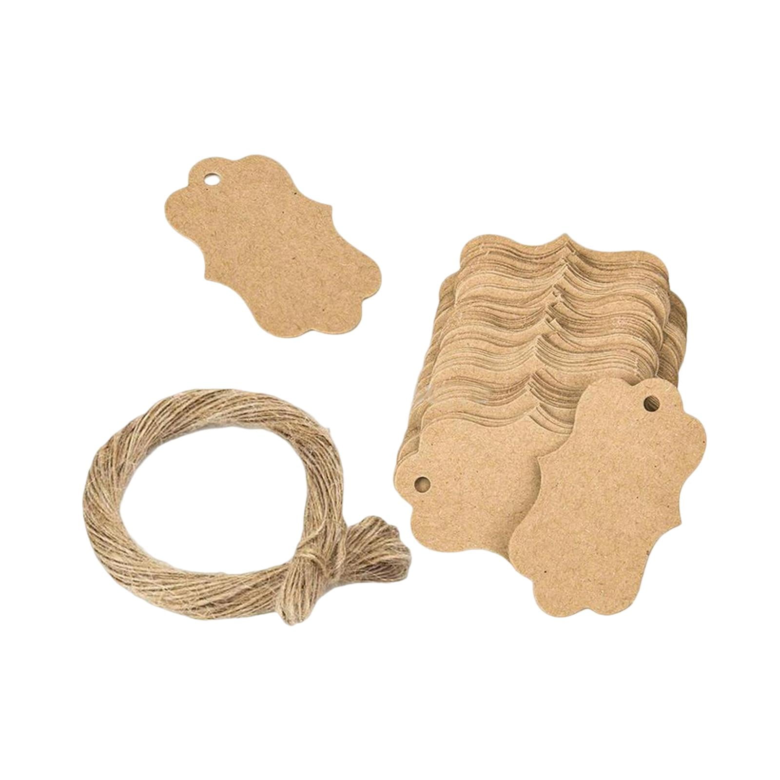 100Pcs Unfinished Paper Tags Painting Ornaments Gift Tags with 20M Rope ...