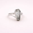 Black Rutile Quartz Coffin Ring in 925 Sterling Silver, Boho Gemstone ...