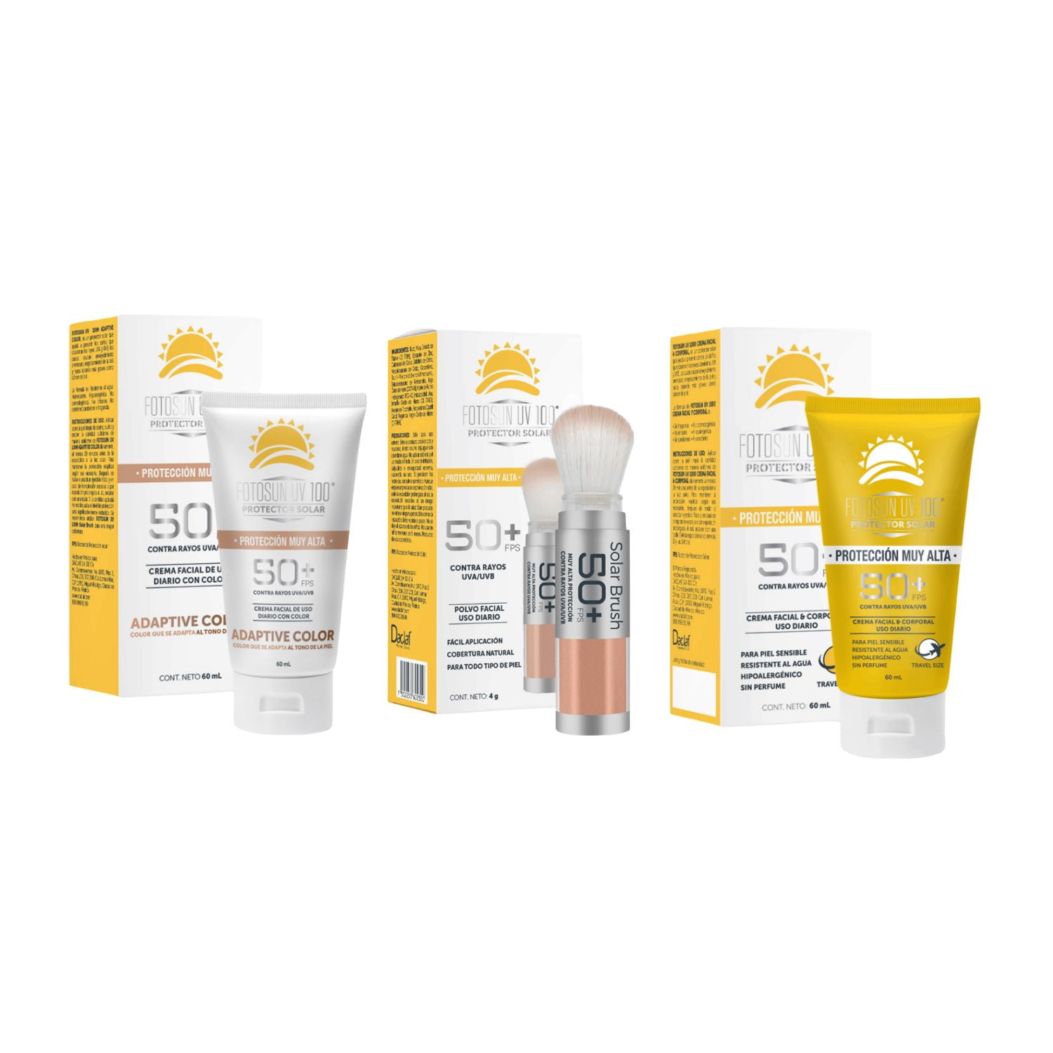 Protector Solar FPS 50+ Fotosun UV 100 Kit de Viaje Adaptive Color ...
