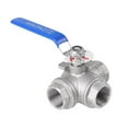 Ball Valve 1/2" 3/4" 1" 1-1/4"2" Three Way 304 Stainless Steel Thread ...