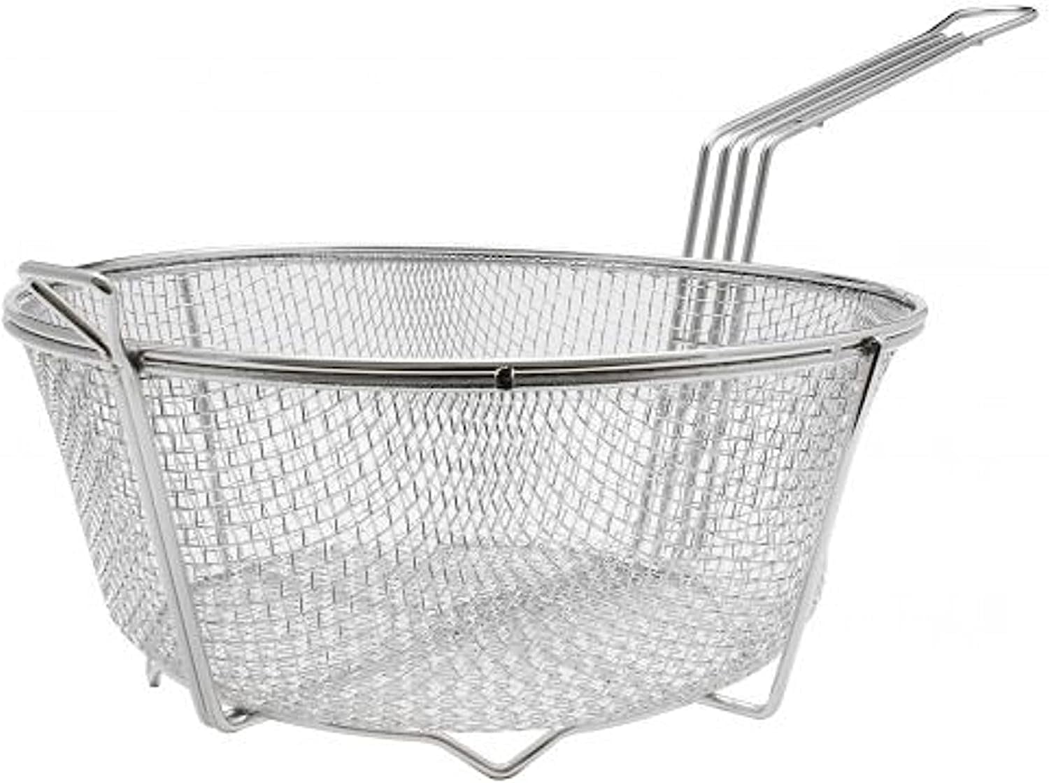 Truecraftware – 13” Round Deep Fry Basket with Hook Heavy Duty Nickel ...