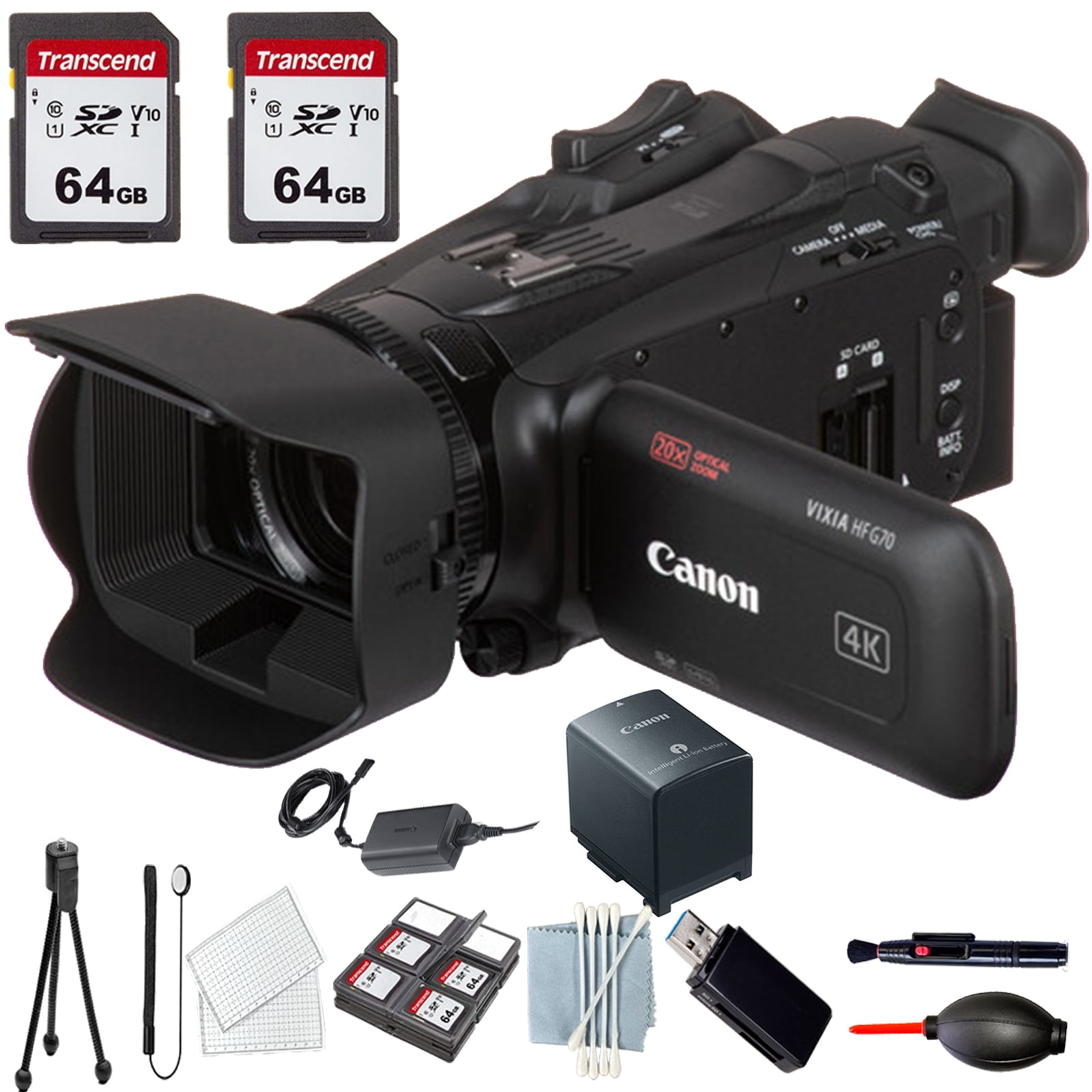 Canon Vixia HF G70+COMMANDER Starter Kit +2x64GB Memory Card - Walmart.com