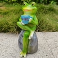 Dream Lifestyle Frog Garden Statue Figurine,Frog Sitting on Stone ...