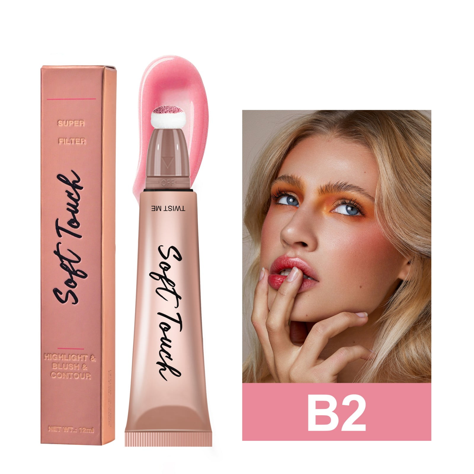 Blush Wand, Shimmer Face Blush with Cushion Applicator, Lightweight ...