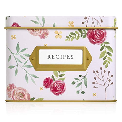 jot & mark recipe card box tin | decorative tin for 4x6 recipe cards ...