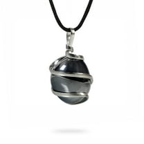 Raw Black Tourmaline Crystal Healing Pendant Necklace - Premium Carrying Pouch - Crystal Gifts ...
