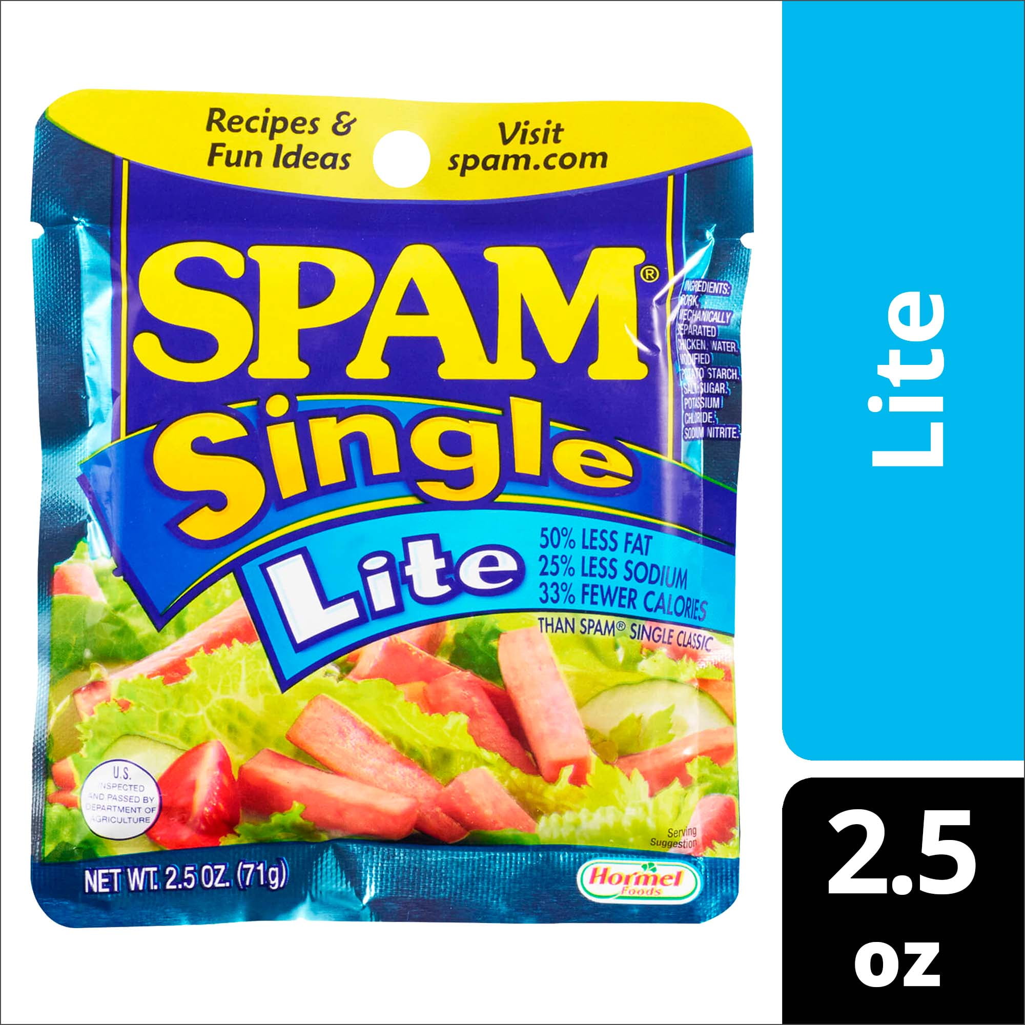 SPAM Single Lite, 2.5 oz Pouch - Walmart.com