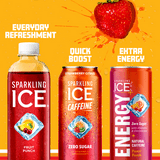 Sparkling Ice® +Caffeine, Sugar-Free Strawberry Citrus Sparkling Water, 16 Fl Oz - Walmart.com