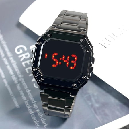 Unisex Square Dial Electronic Digital Watch Led Touch Screen Wristwatch ...