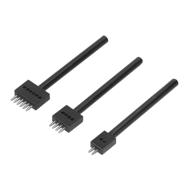 DIY Leather Row Punch Tool, Leather Black Row Punch Set Various Sizes ...