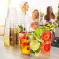 Perfect Settings 12 oz. Clear Disposable Hard Plastic Cups, Fancy Gold ...
