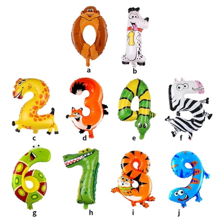 Party Balloon Animal Number Shaped Aluminum Foil Balloon number balloon ...