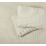 Nanshing Myrne 7 Piece Modern Solid Color Waffle Quilt Set, Beige ...