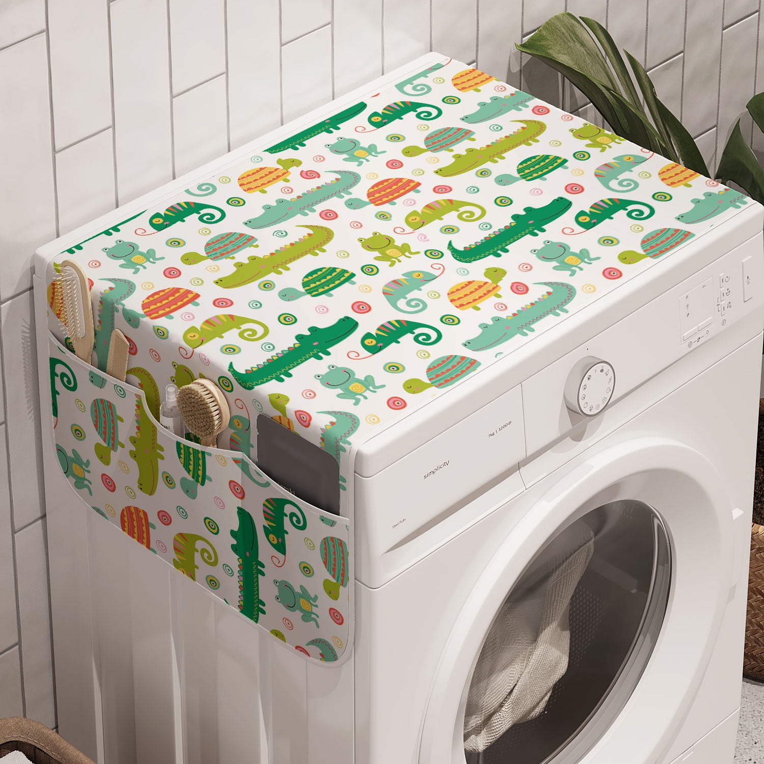 Cartoon Washing Machine Organizer, Nursery Themed Reptile and Amphibian ...