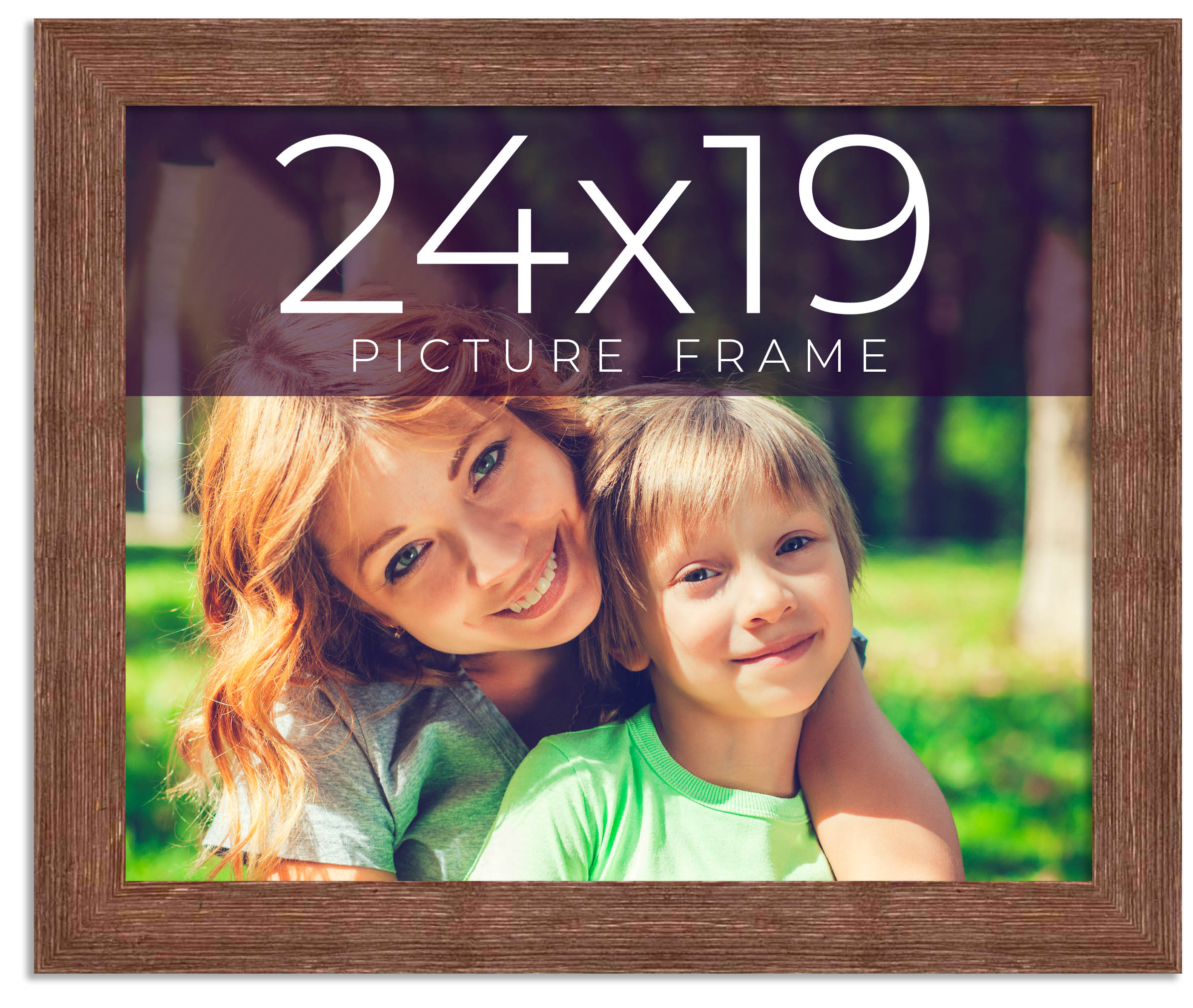 24x19 Farmhouse Brown Real Wood Picture Frame Width 1.5 inches ...