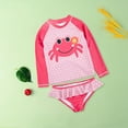 BJUTIR Girls Bathing Suits Long Sleeved Crab Swimsuit Middle And Big ...
