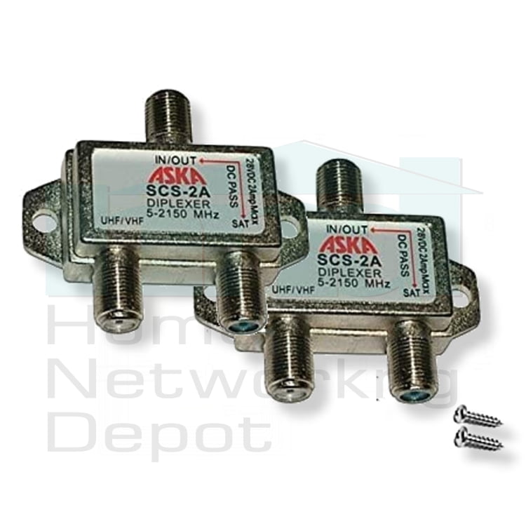 ASKACOMM SCS-2A SATELLITE DIPLEXERS W/ 2 AMP DC POWERING PASS THRU FOR ...