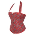 corsets for women Plaid basques overbust Halter corset Bustier lingerie ...