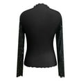 HCYSFG Womens Solid Color top Stand Collar Crew Neck Mesh T Shirt ...