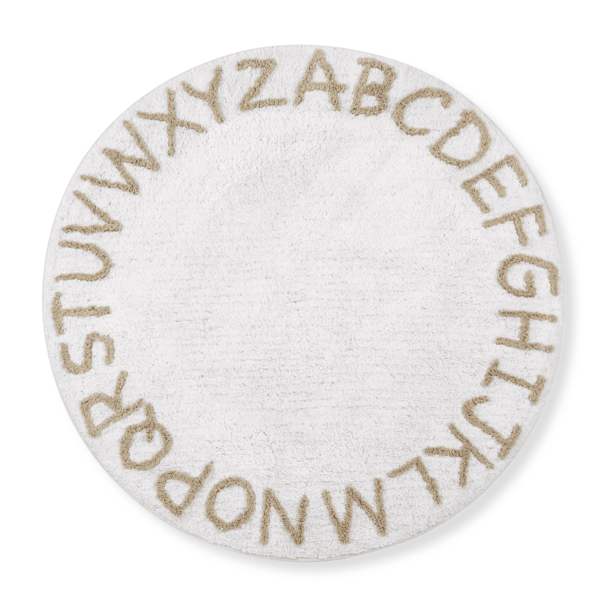 Click here for Bouclair Basic White Round Alphabet Rug 47 prices