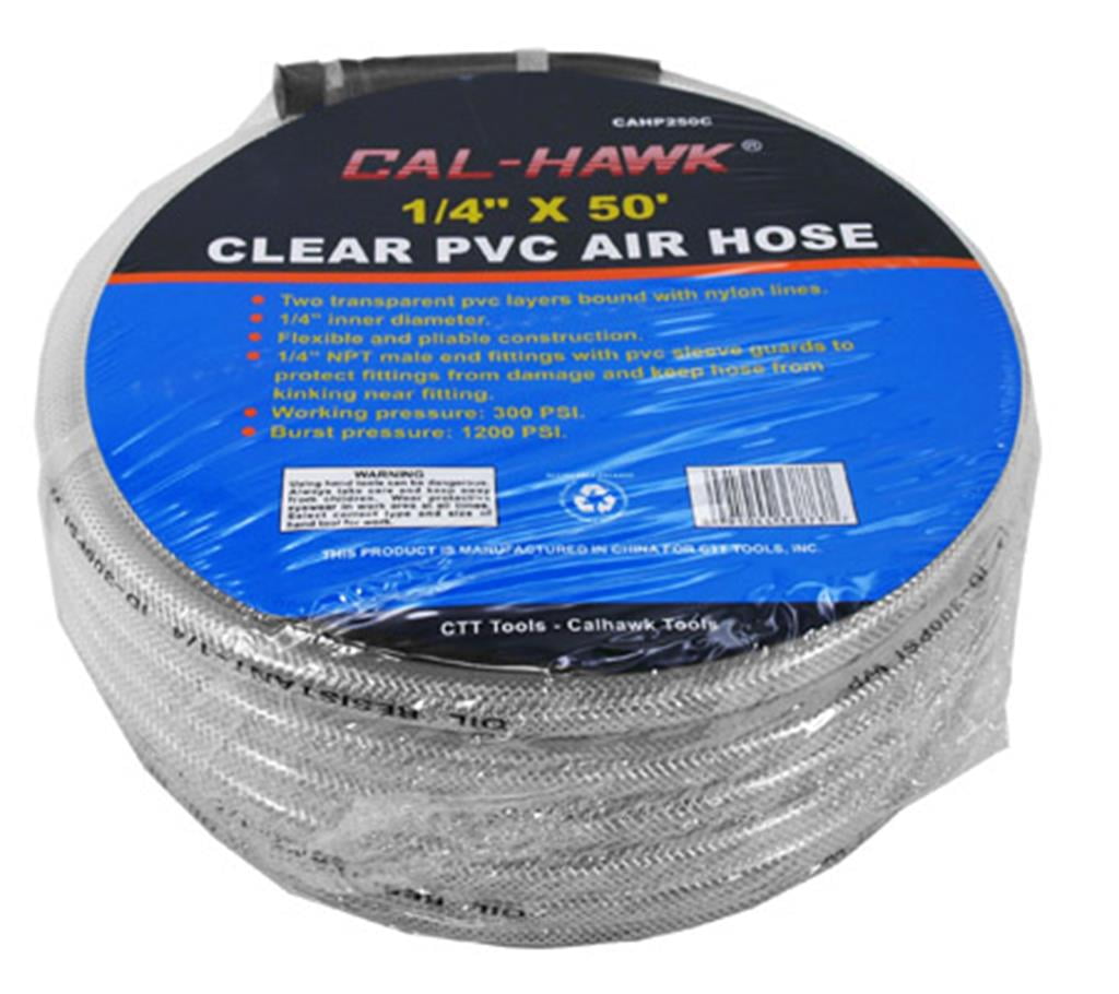 Cal Hawk Tools 1/4" x 50' Clear PVC Air Hose - Walmart.com