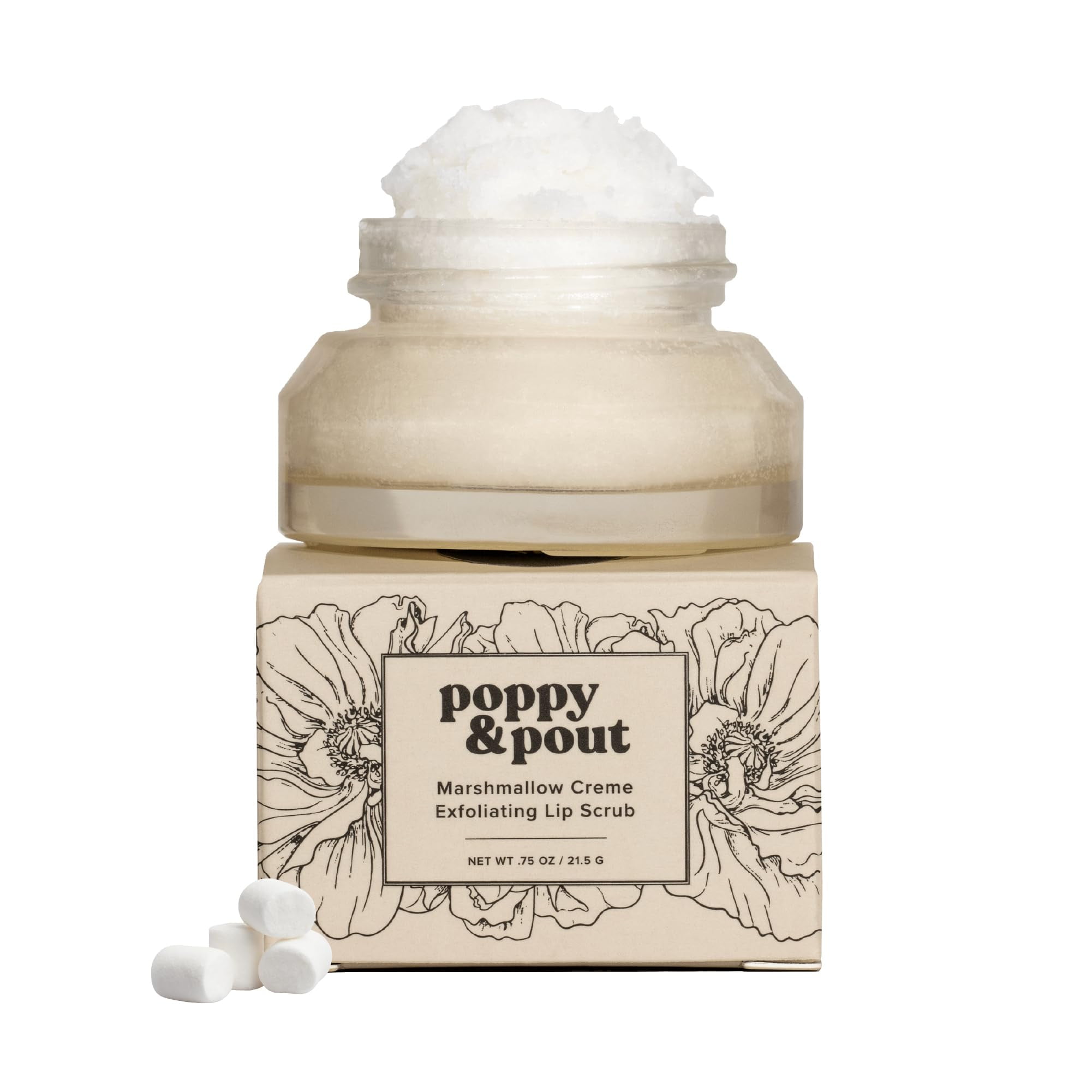 Exfoliante labial Poppy & Pout Marshmallow Creme Hidratante | Walmart ...