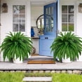 2 Piece Artificial Boston Fern Plant, Plastic Foliage Stem for Floral ...