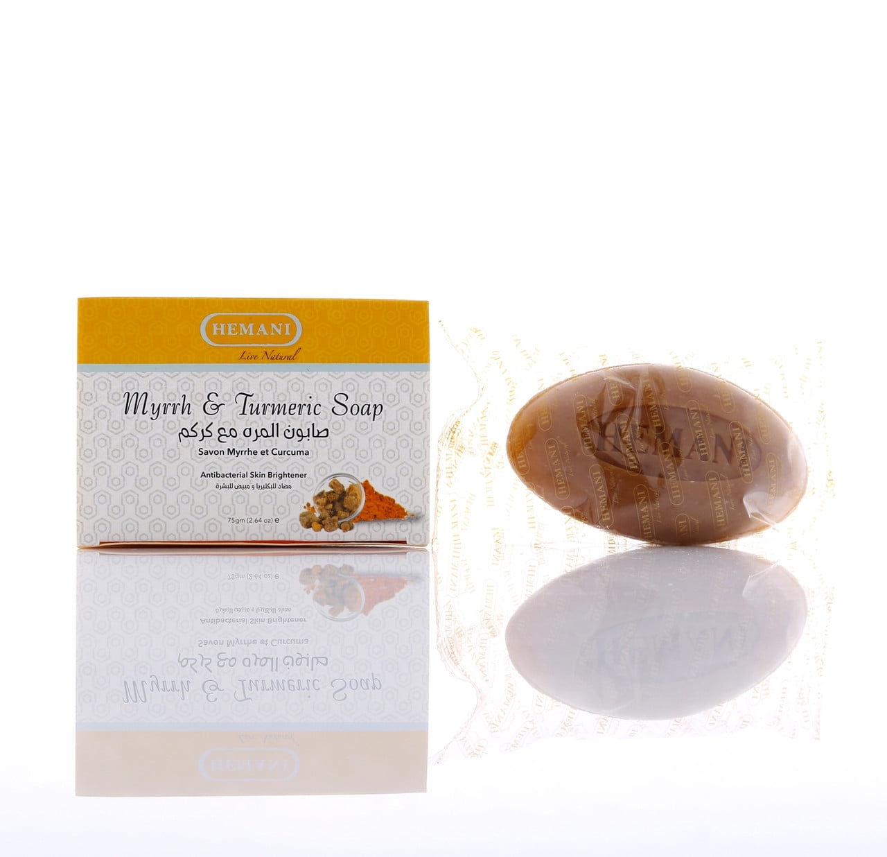 HEMANI Turmeric & Myrrh Soap - Bar Soap - All Skin Types - 75g (2.65 oz ...