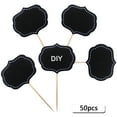BLUE TOP 50 Pieces Cupcake Picks Blank Toothpick Flags Cake Toppers ...