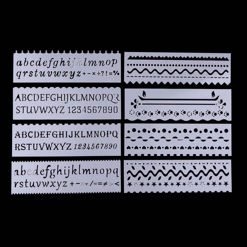 8 Pieces Stencils Rulers for Journal And Diary Hand Account DIY Drawing ...