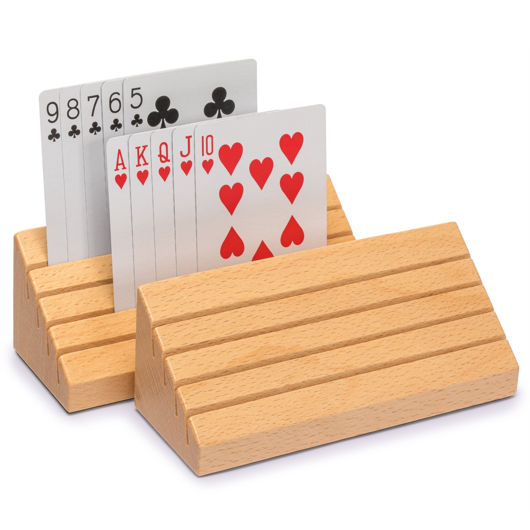 Standard-Size Solid Beechwood Playing Card Holders - Set of 2 - Walmart.com