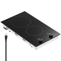 24 Electric Cooktop - 1800W 2 Burners Ceramic Glass Stove Top - Walmart.com