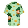 Domuza St Patricks Day Scrub Tops for Men Lucky Shamrock Printed Short ...