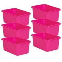Teacher Created Resources® Pink Small Plastic Storage Bin, Pack of 6 ...