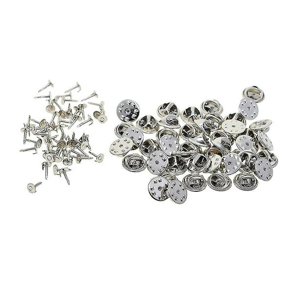 50 Sets Badge Hat Pin Metal Tie Back Lapel Butterfly Clasps Fasteners ...