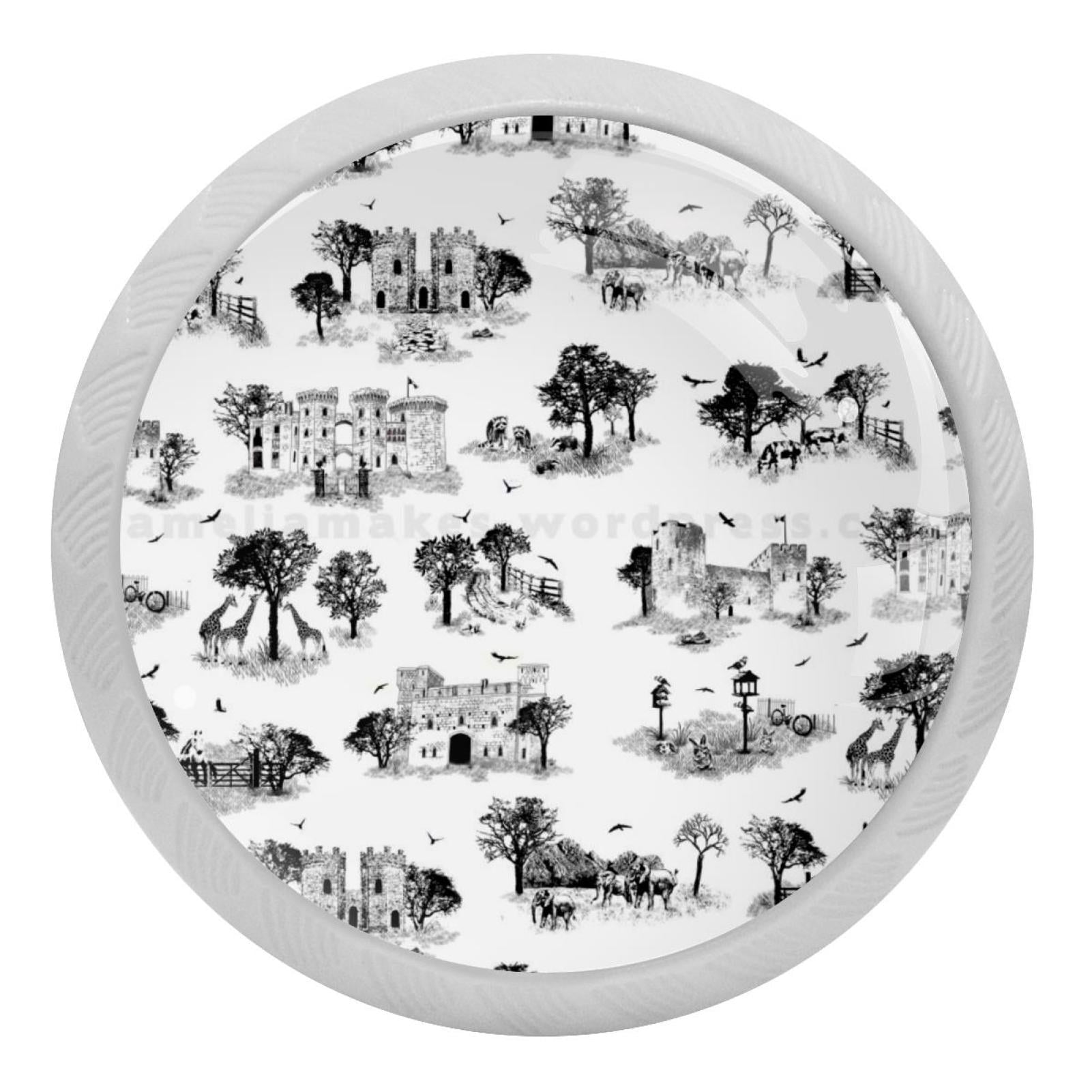 4PCS Round Castle Cabinet Fluorescence Knob Glowing in the Dark ...