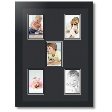 Americanflat Black Collage Picture Frame with 4 Openings - Made for 4x6 ...
