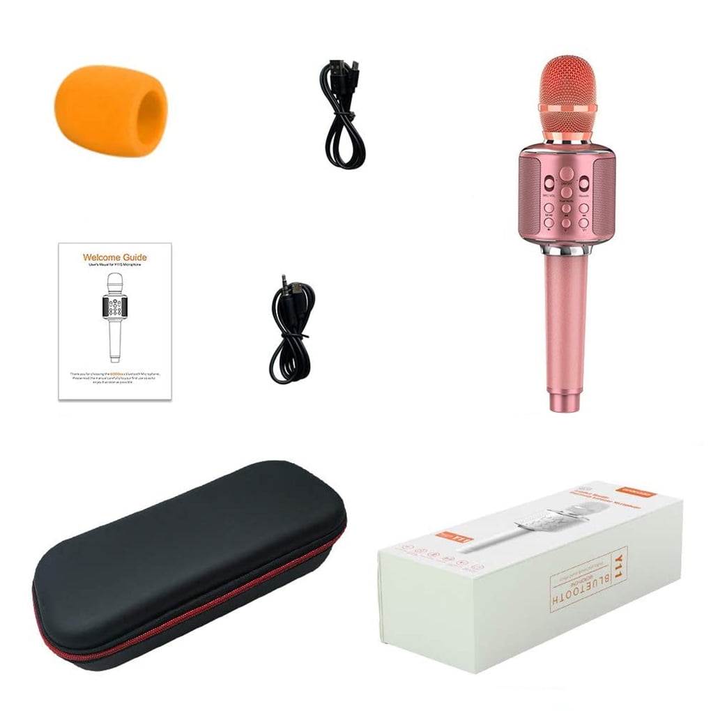 Microphone Blutooth V5.0 Portable Karaoke Mic Rechargeable Handheld ...