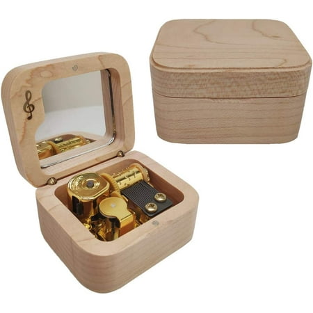 XBRW You are My Sunshine Natural Wood Music Box Mini Size Wind Up ...