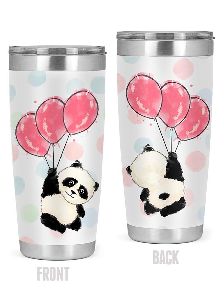 Panda Floating With Balloons Tumbler -SPIdeals Designs, 20 oz Stainless ...