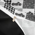 Castle Fairy Neutral Gray Bike Queen Duvet Cover Set for Teens, Plaid ...