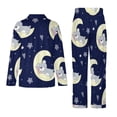 ANYWAY.GO Long Sleeve Pajama Set for Women Pattern Bear Moon Long ...
