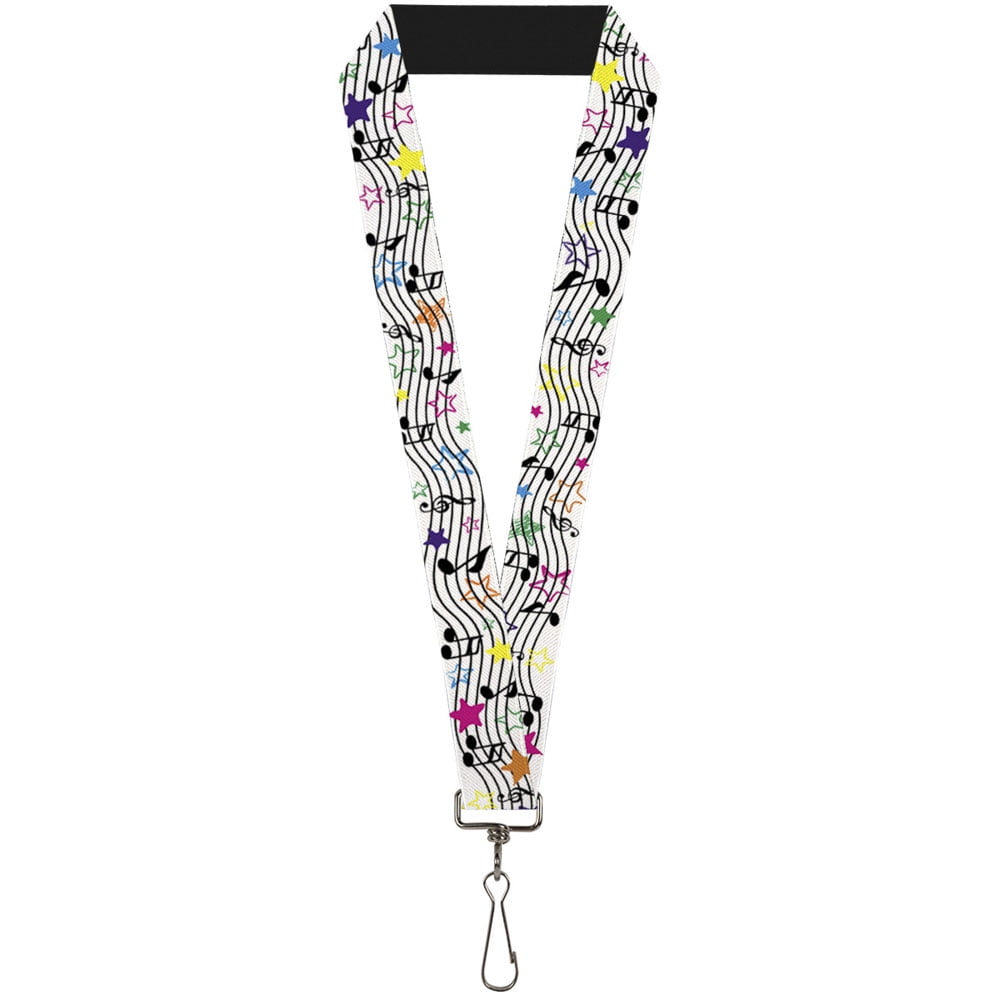 colorful music notes and stars all over lanyard - Walmart.com