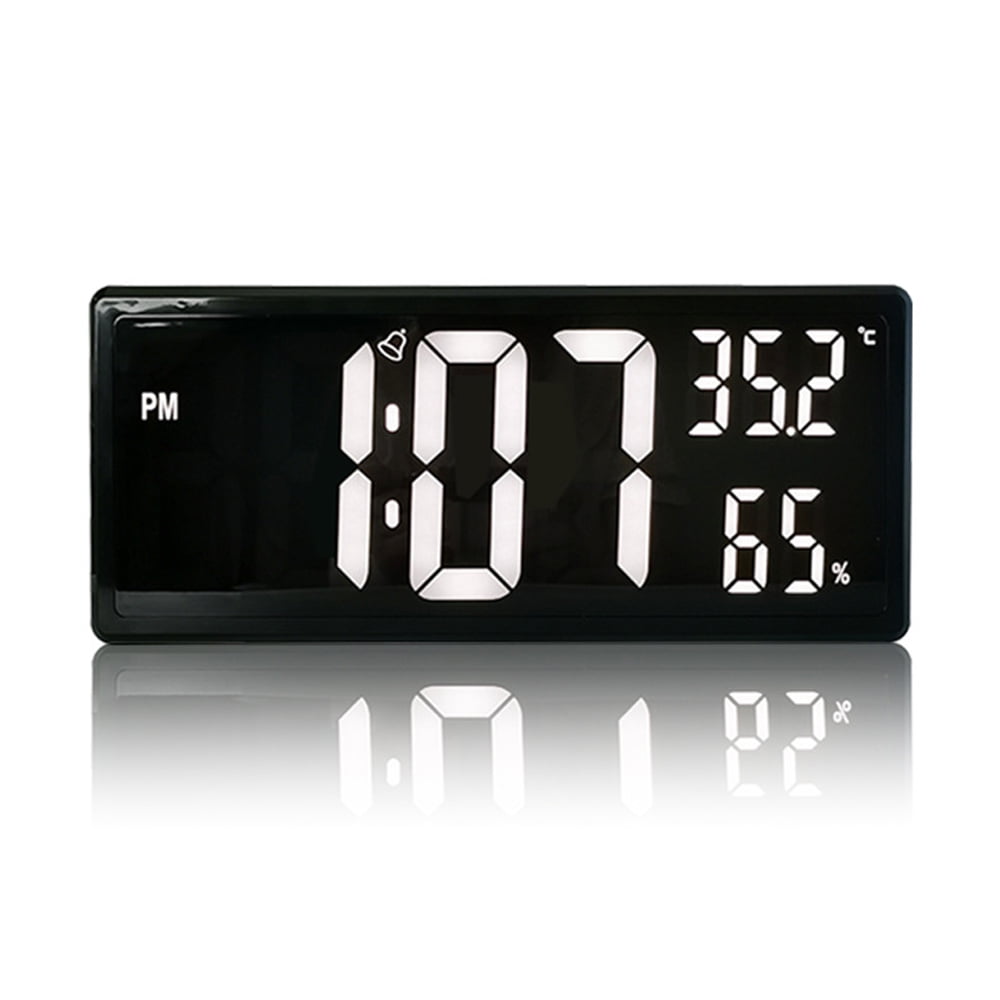 Electronic wall clock temperature and humidity luminous large screen ...