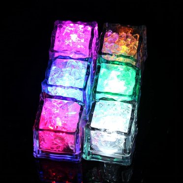 Light Up Ice Cubes, 12 Pack Multi Color Led Ice Cubes for Drinks with ...