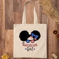 All American Girls 4Th Of July Black African Messy Bun Tote Bag ...