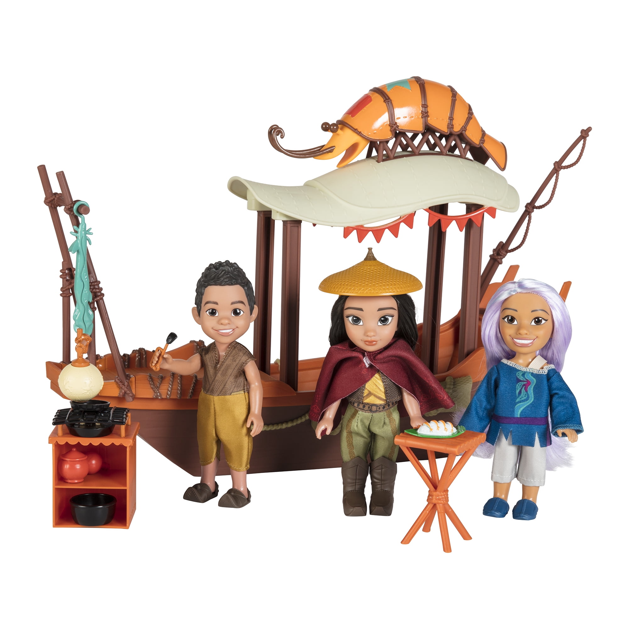 Disney Raya and The Last Dragon 6 inch Raya Doll and Crew Shrimp Boat ...