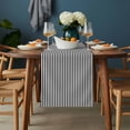 Black Striped Cotton Linen Table Runner Modern Stripes Farmhouse Rustic ...