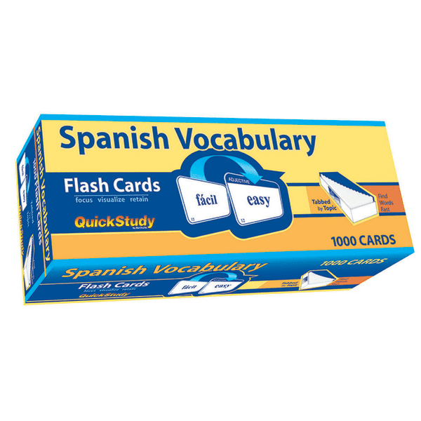 QuickStudy Flash Cards, 4" x 3-1/2", Spanish Vocabulary, Pack Of 1,000 ...