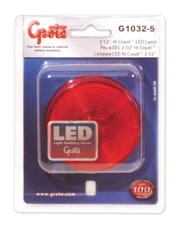 Grote G1032-5 Hi Count Red 2 1/2" LED Clearance Marker Light (Optic ...